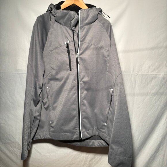Elevate | Jackets & Coats | Elevate Grey Stripe Waterproof Rain Shell ...